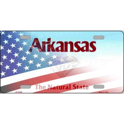 Arkansas with American Flag Novelty Metal License Plate Tag LP-12332 | eBay