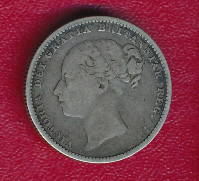 UNITED KINGDOM 1881 ONE SHILLING SILVER COIN **NICELY CIRCULATED ...