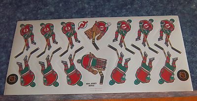 Coleco hockey team Sticker Sheet New Jersey Devil 1980's -90's table ...