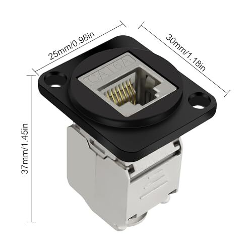 CAT6A D-Type Panel Mount Connector Shielded RJ45 CAT6A Coupler Toolless ...