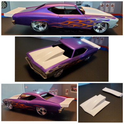 Resin Rear Spoiler & Outlaw Hood Combo for '69 Chevelle AMT. | eBay