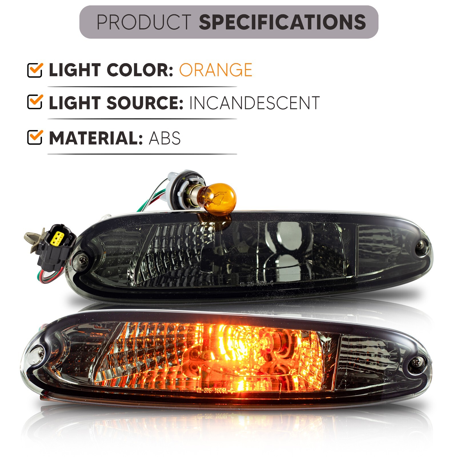 NA MIATA Tinted Front Bumper Lights (Pair) Mazda MX-5 MX5 Plug N' Play ...