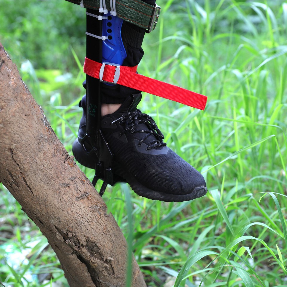 Tree Climbing Spike Set Safety Adjustable Belt Lanyard Rope Rescue Belt ...