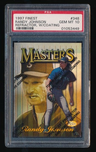 1997 Topps Finest #348, Randy Johnson Gold Refractor w/ Peel, PSA 10 ...