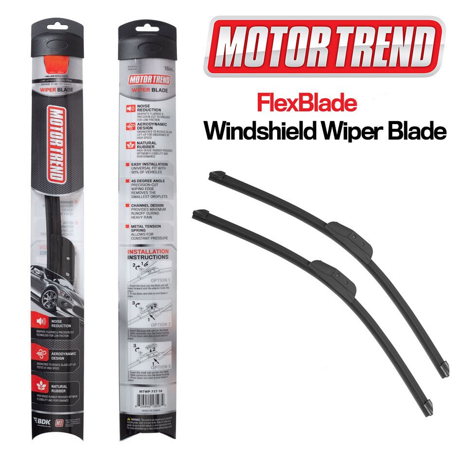 Motor Trend OEM Windshield Wiper Blades Streak-Free Spotless 16 + 16 ...