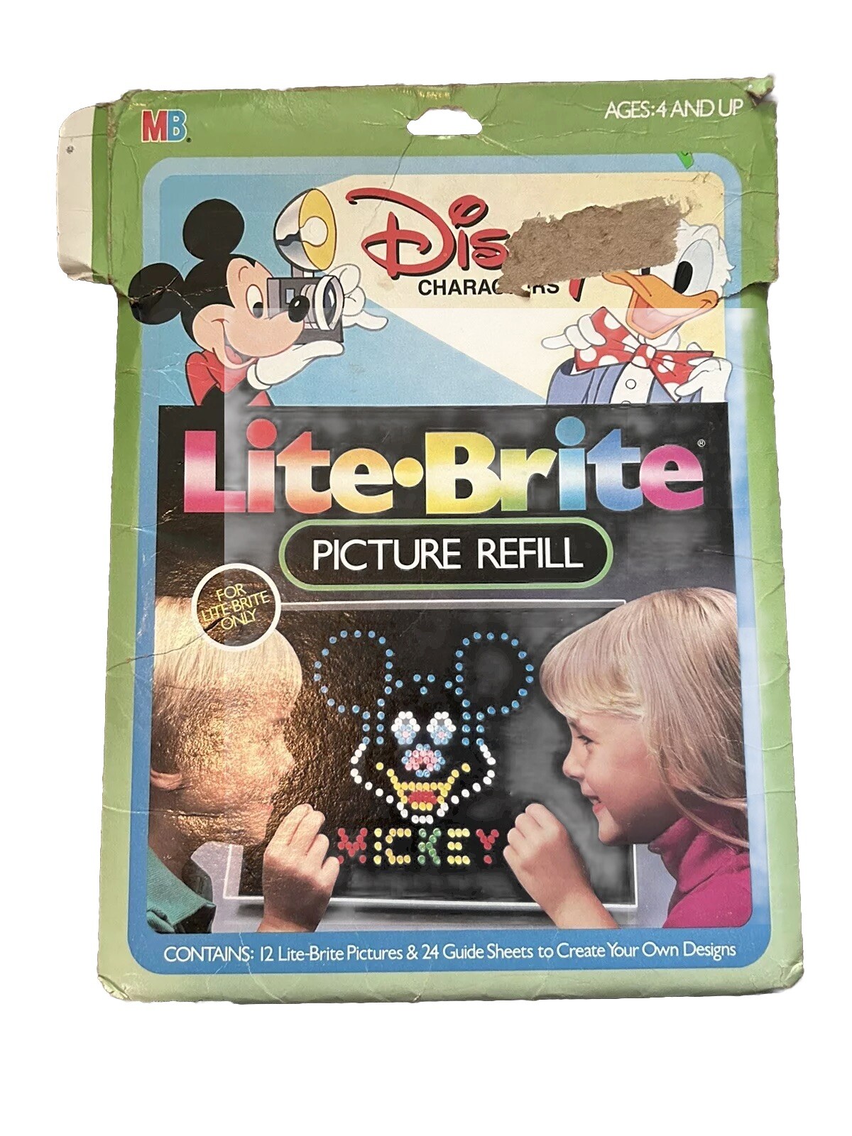 Vintage LITE BRITE DISNEY PICTURE REFILL Mickey Disney Characters Toys ...