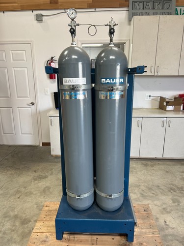 Bauer 7,000psi ASME Duel Cylinder Storage Bank High Pressure Breathing ...
