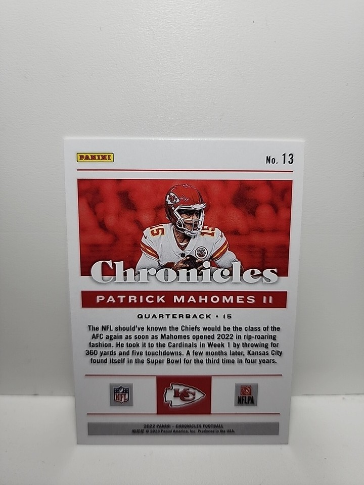 2022-23 Panini Chronicles Football Patrick Mahomes II Teal Parallel #13 ...