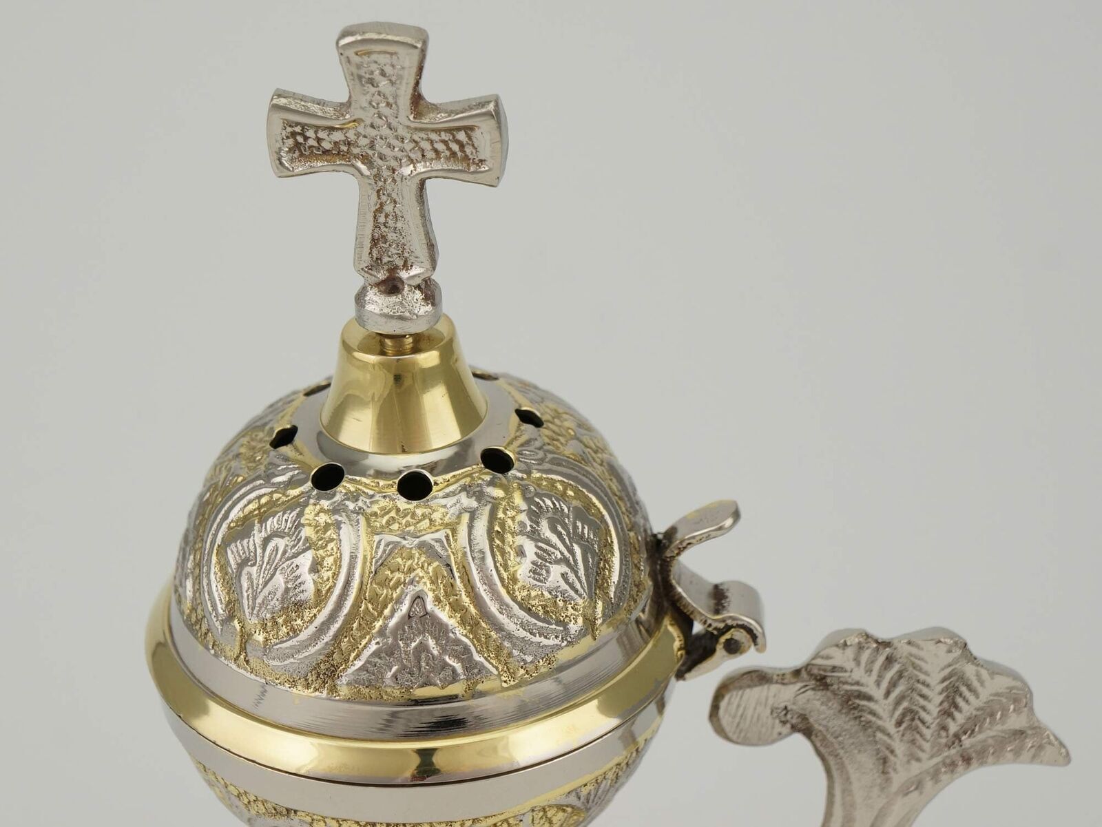 Decorated Gold Silver Incense Burner - Greek Orthodox Censer | Prayer ...