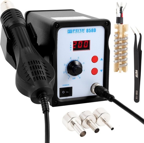 FEITA 858D Hot Air SMD Rework Station Digital Soldering Heat Gun Tool ...