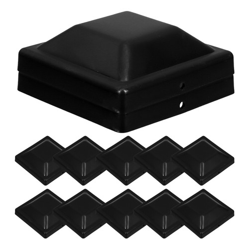 12 Pcs Fence Post Cap Covers for Caps Piling Protector Black Column | eBay