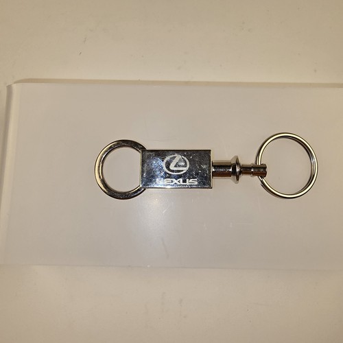 SET of LEXUS Leather Metal Black OEM Keychains Logo Keyring Engraved ...