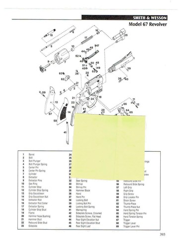 SMITH & WESSON MODEL 67 REVOLVER, MODEL 422 PISTOL EXPLODED VIEW/ PARTS ...