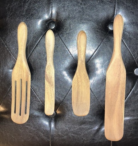 Mad Hungry Original 4-Piece Acacia Wood Spurtle Set Natural New in Box ...