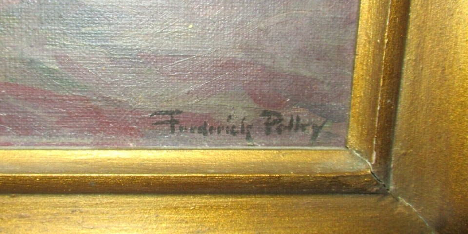 FREDERICK POLLEY "BROWN COUNTY ROAD" ORIGINAL OIL ON BOARD LANDSCAPE ...