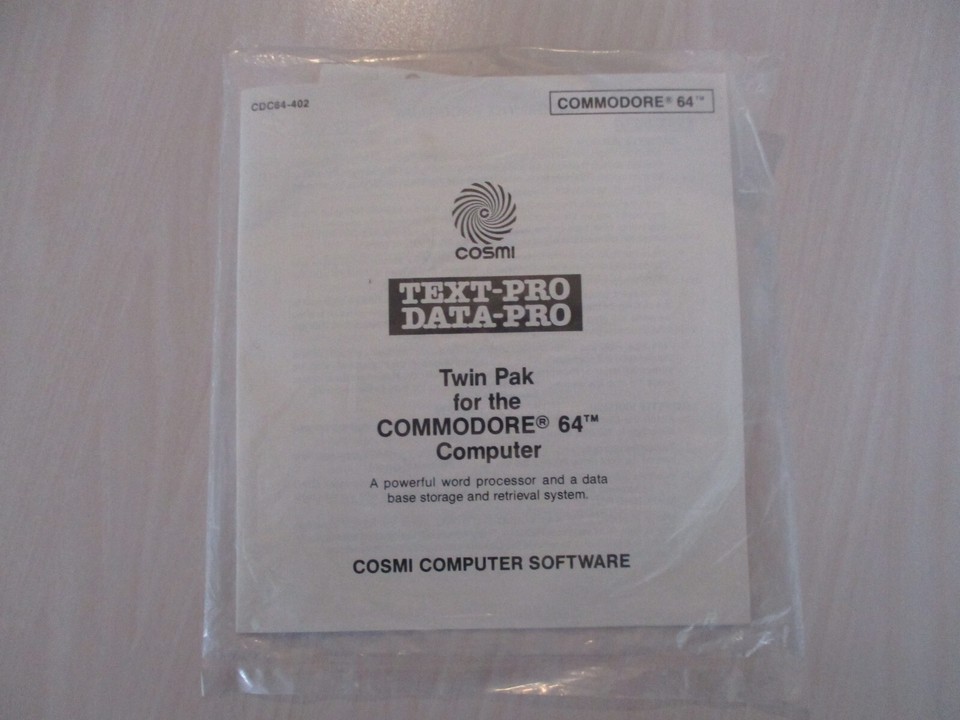 Commodore 64 Text Pro Data Pro Cosmi Computer Program Cassette in ...