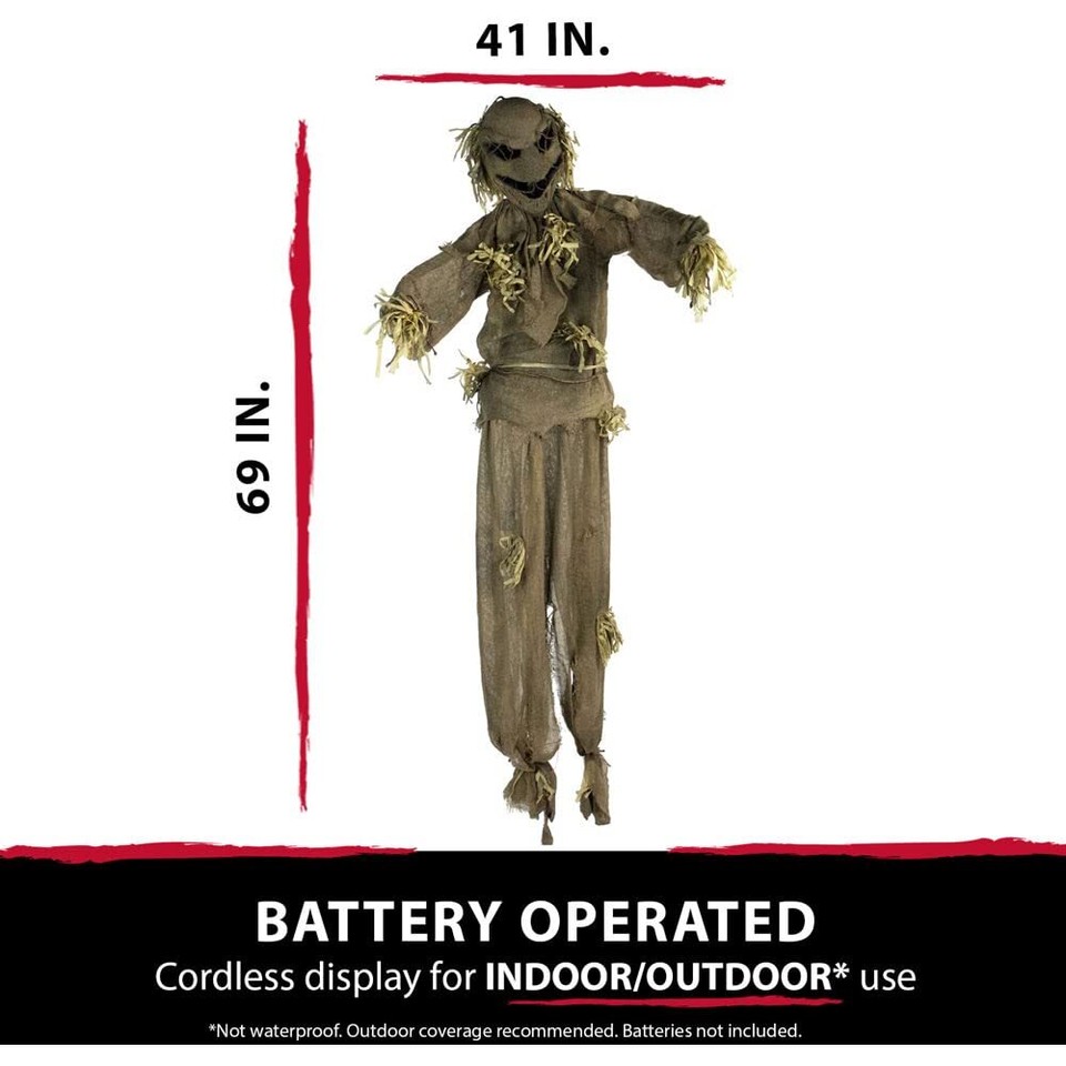 Haunted Hill Farm Life-Size Scary Talking Scarecrow Halloween ...