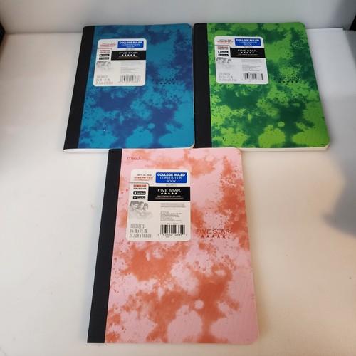 3-Pack Five Star Composition Notebooks College Ruled 100 Sheets Each ...