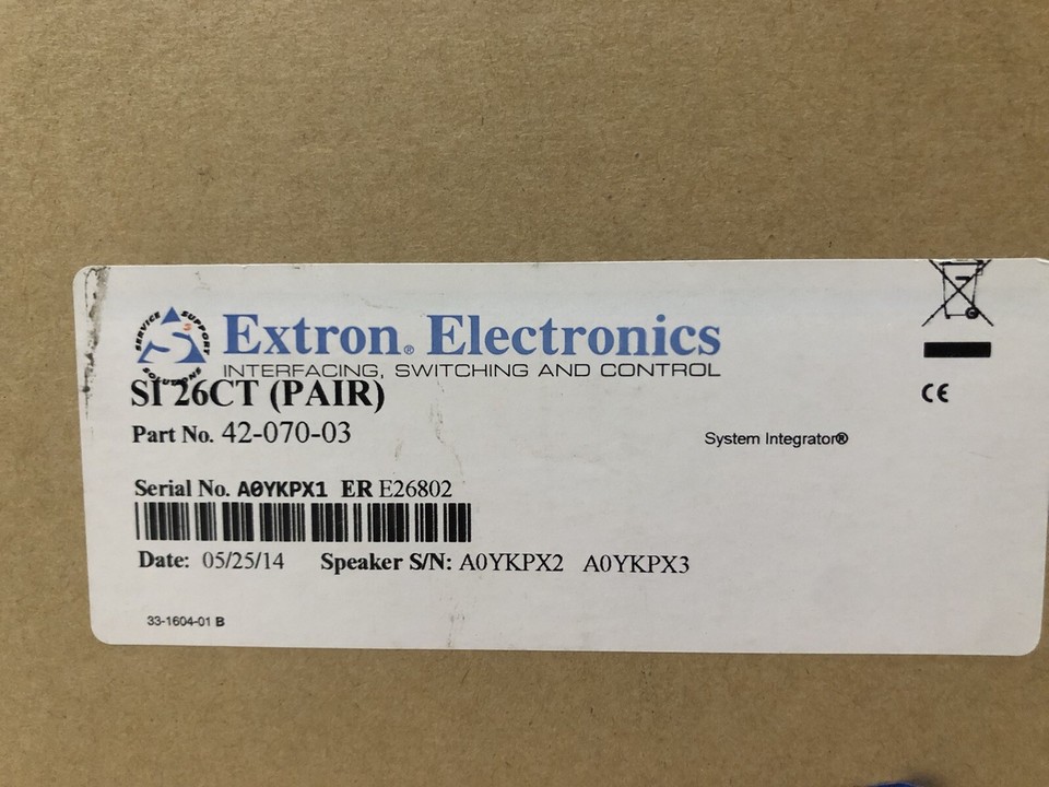 Extron SI 26CT Pair 42-070-03 Two-Way Ceiling Speakers with 8" Back Can ...