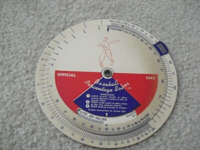 Rare Vintage 1949 Official Baseball Percentage Solver Wheel | eBay
