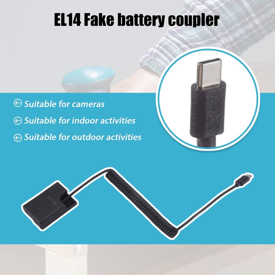 EL14 Dummy Coupler Battery Type-C Spring Cable for D3100 D3500 D5100 ...