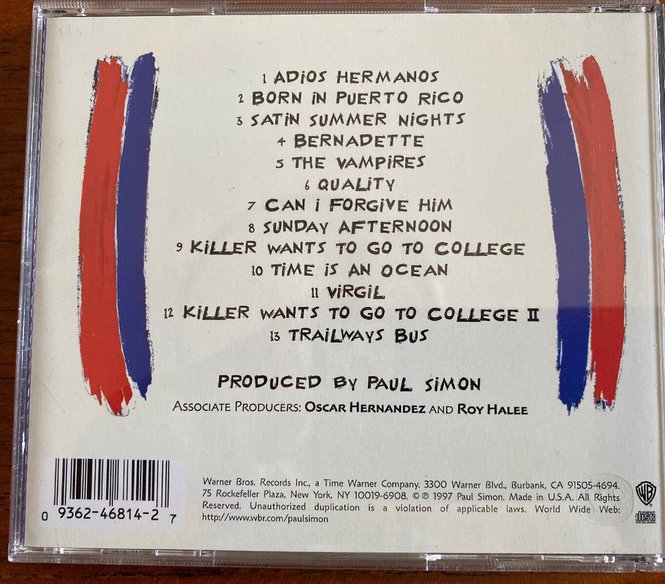 Songs from The Capeman by Paul Simon (CD, Nov-1997, Warner Bros ...