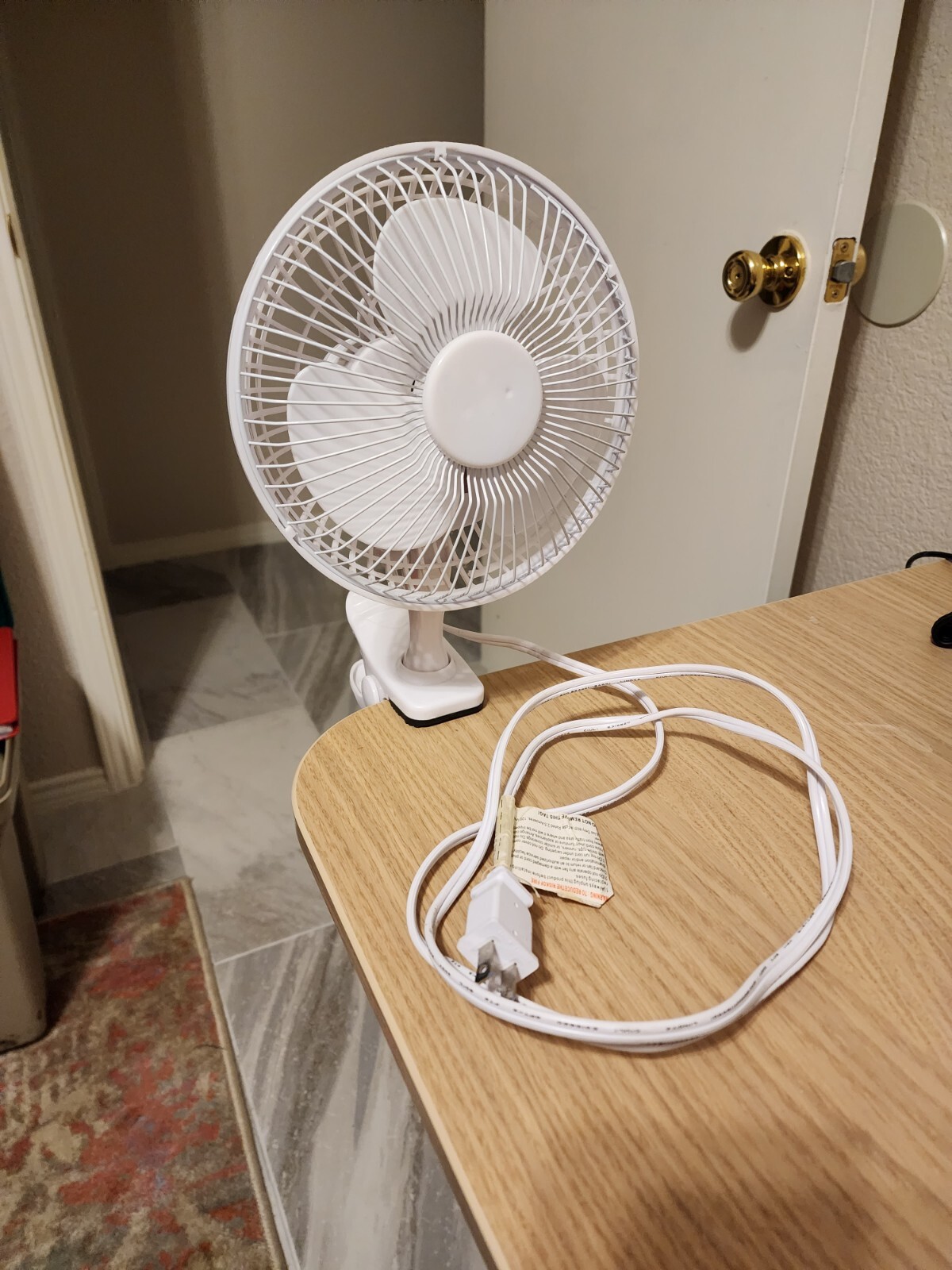 Intertek 6" Personal Clip-On Fan F-0610 White Dorm Room Desk Office ...