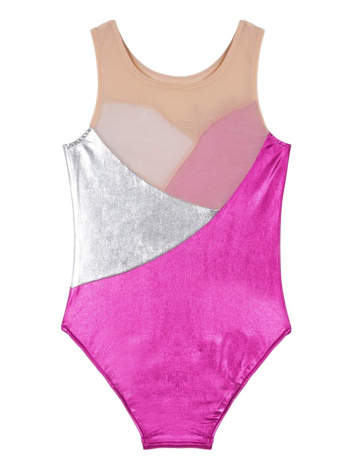 Kids Girls Ballet Sleeveless Splicing Training Suit Jumpsuit | eBay