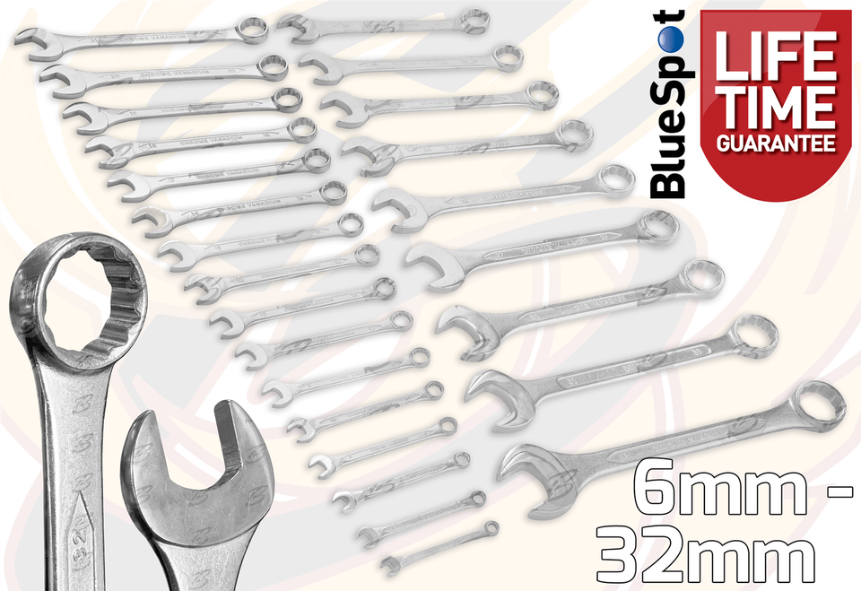 BLUESPOT Combination Spanners Wrench Set 6mm - 32mm Open Ring End ...
