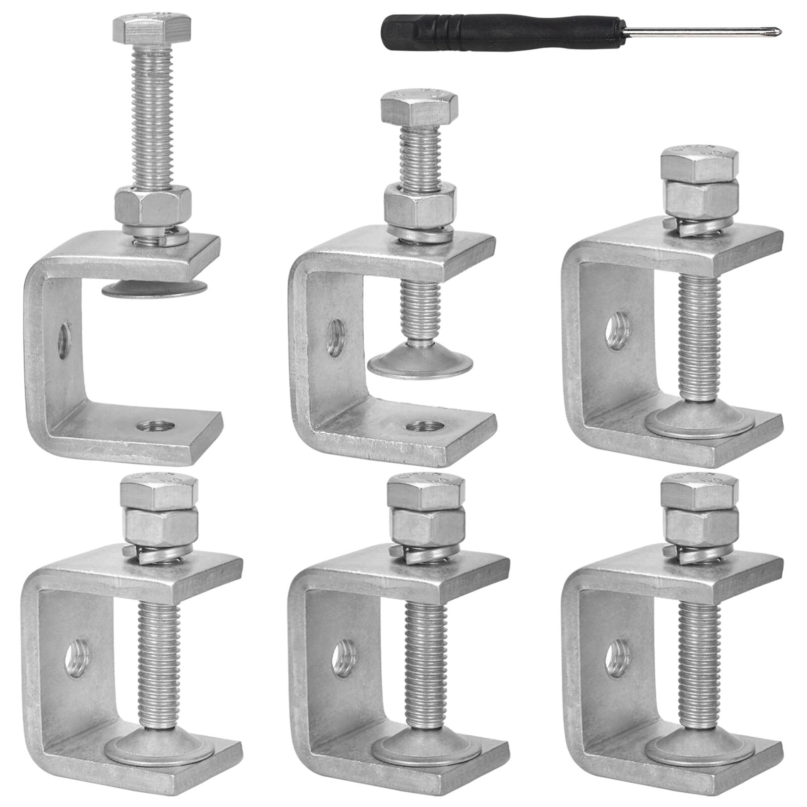 Stainless Steel Small C Clamp Set, 1 Inch Heavy Duty Metal C-clamp ...