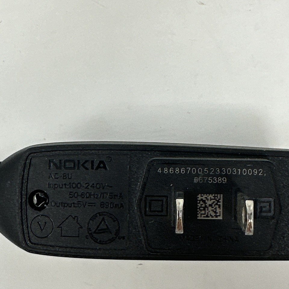 Nokia AC-8U Charger 1208 1209 1200 1650 1651 E50 E55 E61 6263 6270 N70 ...