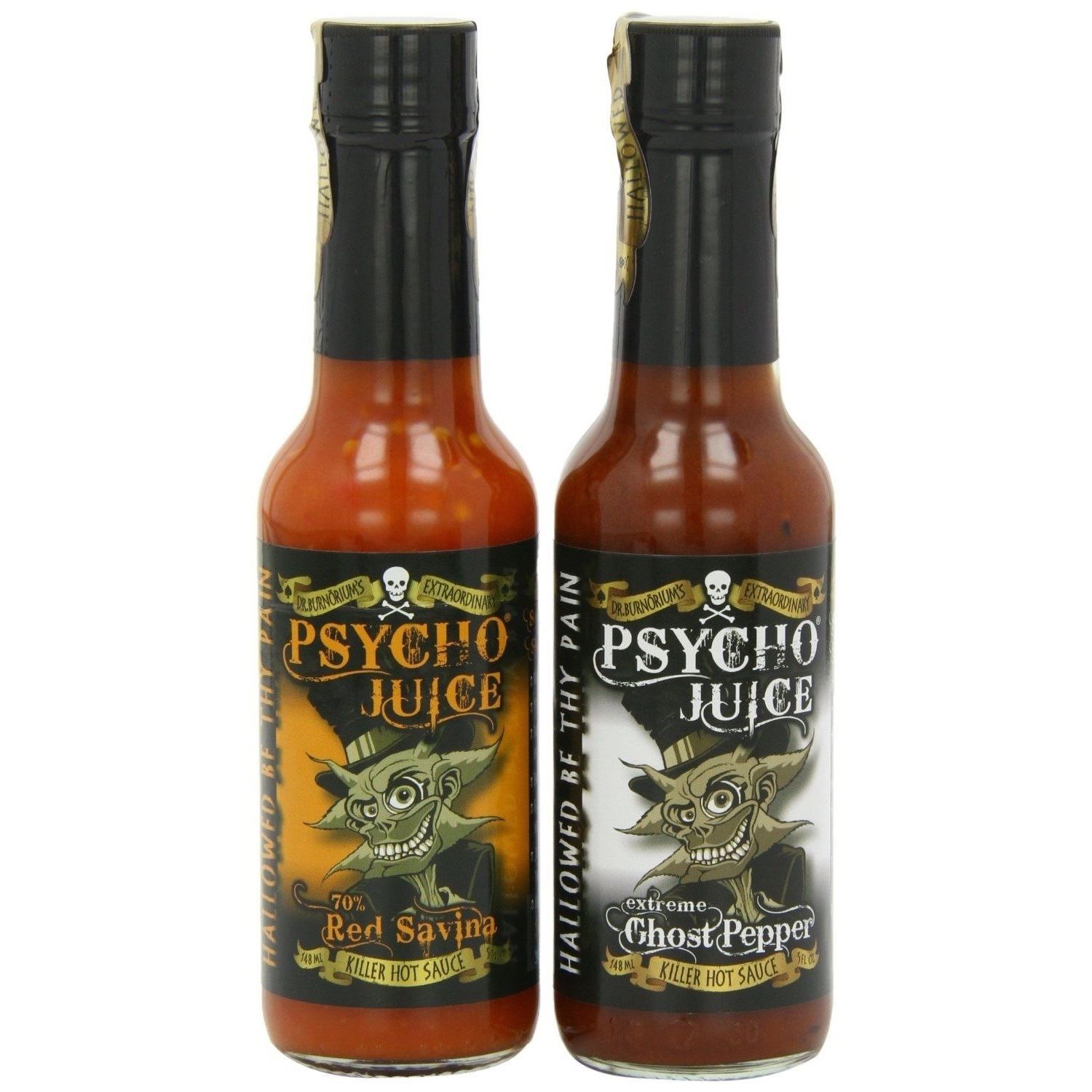 Very Hot Sauce 2 Set Extreme Ghost Pepper & 70% Red Savina Psycho Juice ...