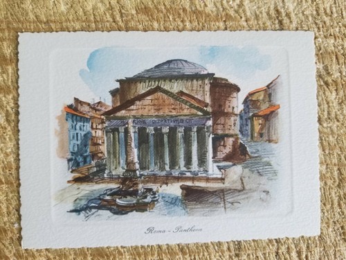 ROMA-PANTHEON.RARE VTG CANVAS PAPER POSTCARD PRINTED IN MILAN*P54 | eBay