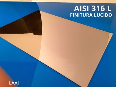 Lamiera Acc. inox Aisi 316 ( LUC ) solo LATO EST. Sp: 3 mm; 500x500 ...