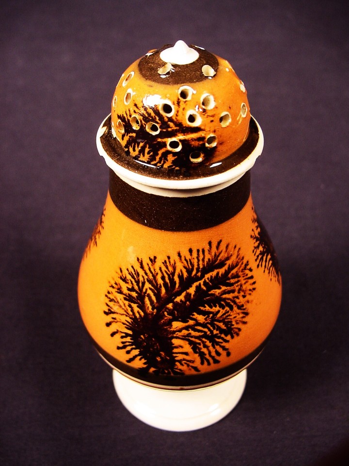 RARE 1800s MOCHA WARE SEAWEED PEPPER POT MOCHAWARE PEARLWARE ...