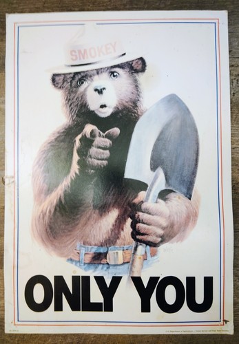 Orig. Vintage - SMOKEY BEAR POSTER / SIGN - National Park / Forest ...