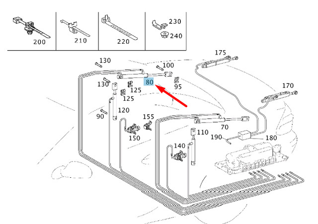 Hydraulic Cylinder Variodach Right MERCEDES R230 SL A2308001272 160822 ...