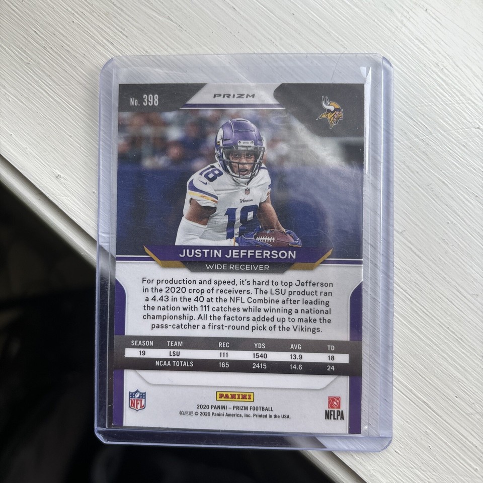 2020 Panini Prizm - Rookie Red White & Blue Prizm #398 Justin Jefferson ...