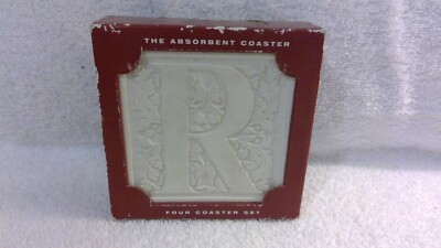 Absorbastone The Absorbent Coaster, 4 Coaster Set, Letter "R" New ...