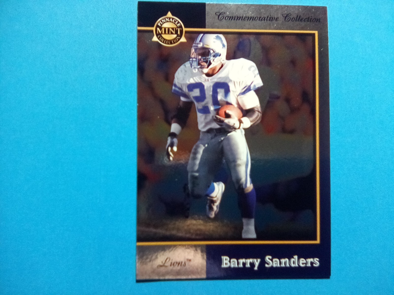1997 Pinnacle Mint Football #1 Commemorative Collection Barry Sanders ...