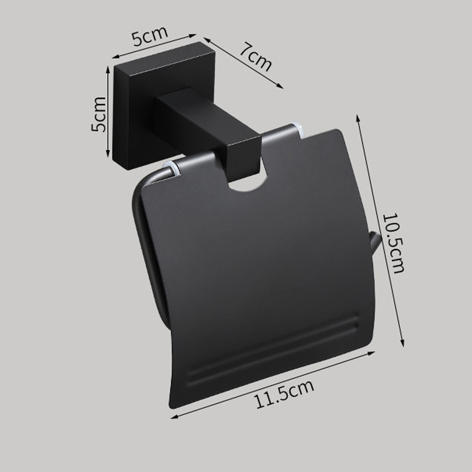 1 Pc Classic Paper Roll Holder Waterproof Matte Black Wall Mounted ...