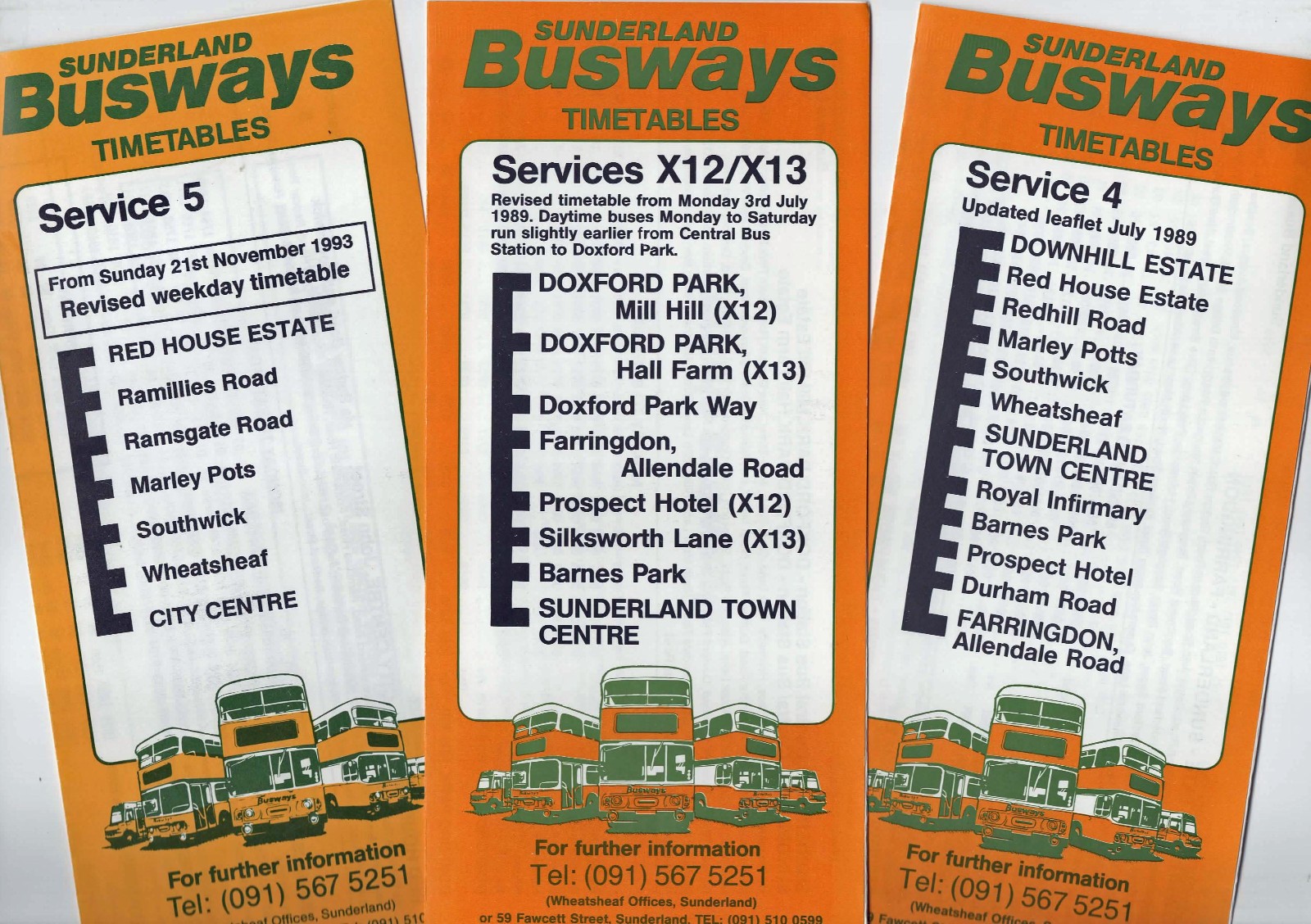 Sunderland Busways timetable leaflets x 10 | eBay UK
