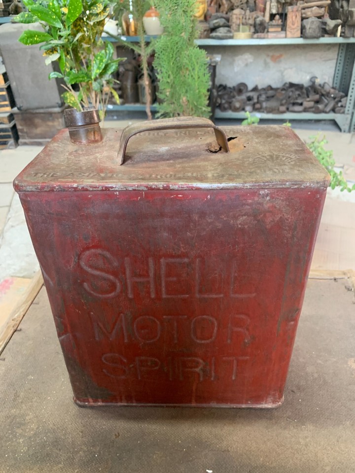Vintage Shell Motor Spirit Petrol Fuel Can 2 Gallon Garage Tin Can ...
