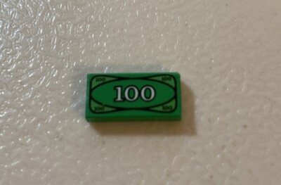 Lego money Minifigure Money $100 DOLLAR BILL 1x2 Green Printed Tile | eBay