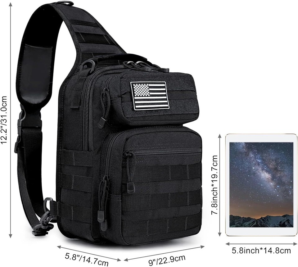 Tactical Sling Bag Backpack Military Shoulder Sling Pack Molle EDC ...
