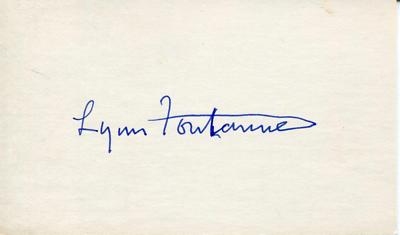 Lynn Fontanne Autograph Theater Actress In Peter Pan (Narrator) Signed ...