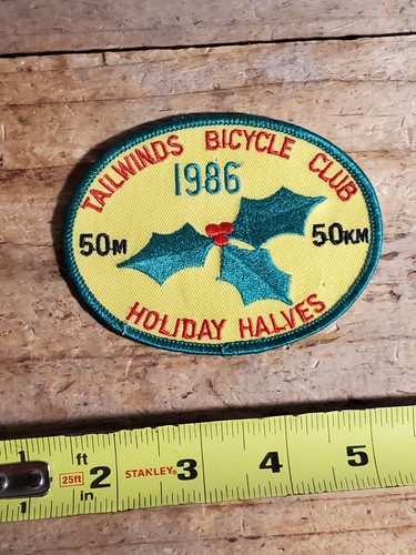 VTG 86 Tailwinds Bicycle Club Holiday Halves 50 Mile Hipster Bike Patch ...