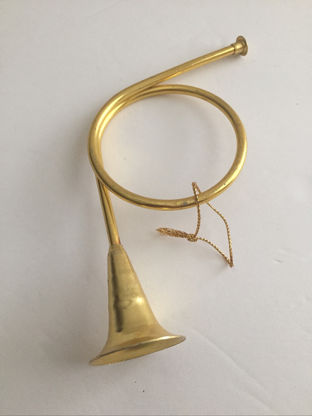 1 Metal Christmas Ornament Mini Musical Instrument French Horn Cornet ...