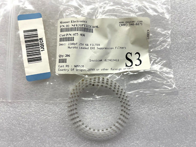 (152 PIECE LOT) NFE31PT222Z1E9L, MURATA, FILTER LC HIGH FREQ 2200PF ...