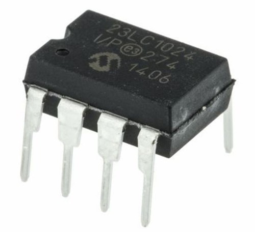 1 x Microchip, 23LC1024-I/P SRAM Memory, 1Mbit, 5ns, 2.5 to 5.5 V 8-Pin ...
